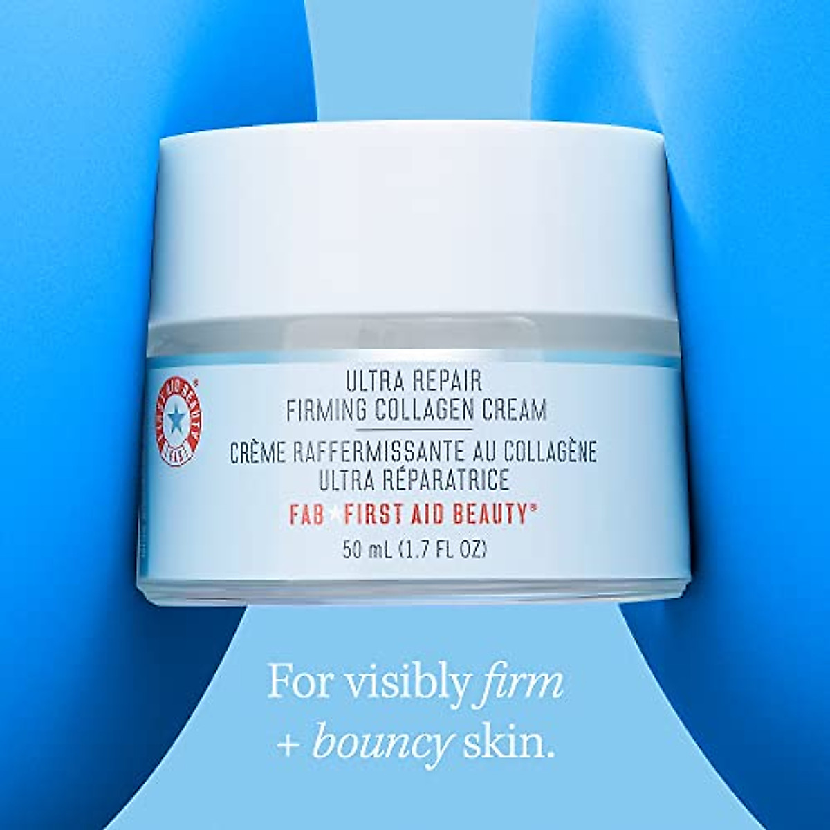 First Aid Beauty Ultra Repair Firming Collagen Cream - Day & Night Anti-Aging Face Moisturizer with Collagen, Peptides and Niacinamide - 1.7 fl oz