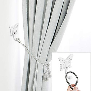 uxcell 6pcs Wall Mounted Robe Hook Zinc Alloy Butterfly Shaped DIY Hooks Coat Towel Wall Clasp Bathroom Hanger with Screws White