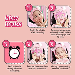 [ peach and ] Ballerina Face Mask Sheet for Kids, Children | Facial Mask made with 100% Cotton (5pcs)