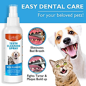 Dog Breath Freshener, Dog Teeth Cleaning Spray, Freshens Breath Instantly, Dog Dental Spray, Pet Fresh Breath Dental Spray, Dog Mouthwash Without Brush Fights Tartar (1pack)