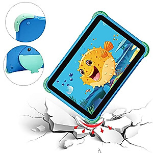 moonka 10.1 Inch Kids Tablet Android 11 Tablet for Kids 2GB+32GB Toddler Tablet APP Preinstalled & Parent Control IWWA Kids Education Tablet with WiFi, Dual Camera, Bluetooth, Kid-Proof Case