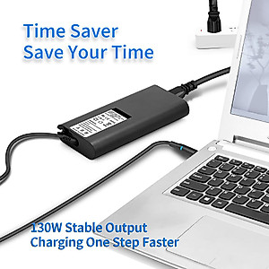130W USB-C AC Adapter Laptop Charger Fit for Dell XPS 15 9500 9510 9575 2-in-1 17 9700 9710 Latitude 7210 7310 7410 9410 9510 Precision 5750 3560 3551 Also Work Lenovo Asus ACER HP Computer