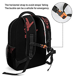 ASL I Love You Sign Language Laptop Backpack Fashion Shoulder Bag Travel Daypack Bookbags for Men Women