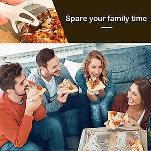 HELEERON Pizza Cutter Wheel, Stainless Steel Pizza Cutter with Cover, Super Sharp Pizza Slicer-Dishwasher safe,Smooth Rotating Pizza Wheel Safe with Healthy Material（Beige）