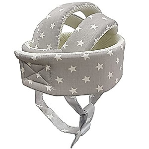 Ocanoiy Baby Safety Helmet Toddler Children Headguard Infant Head Cushion Protective Harnesses Cap Soft Adjustable Kid Safety Hat Head Protector (Gray Star)