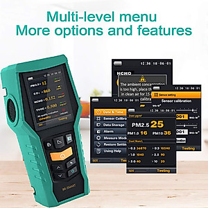 BLATN Smart 128s Air Quality Monitor Indoor CO2 PM2.5 TVOC Meter Formaldehyde HCHO Detector VOCs Pollution AQI Tester PM1.0 PM10 Dust Particle Counter Data Logger Home