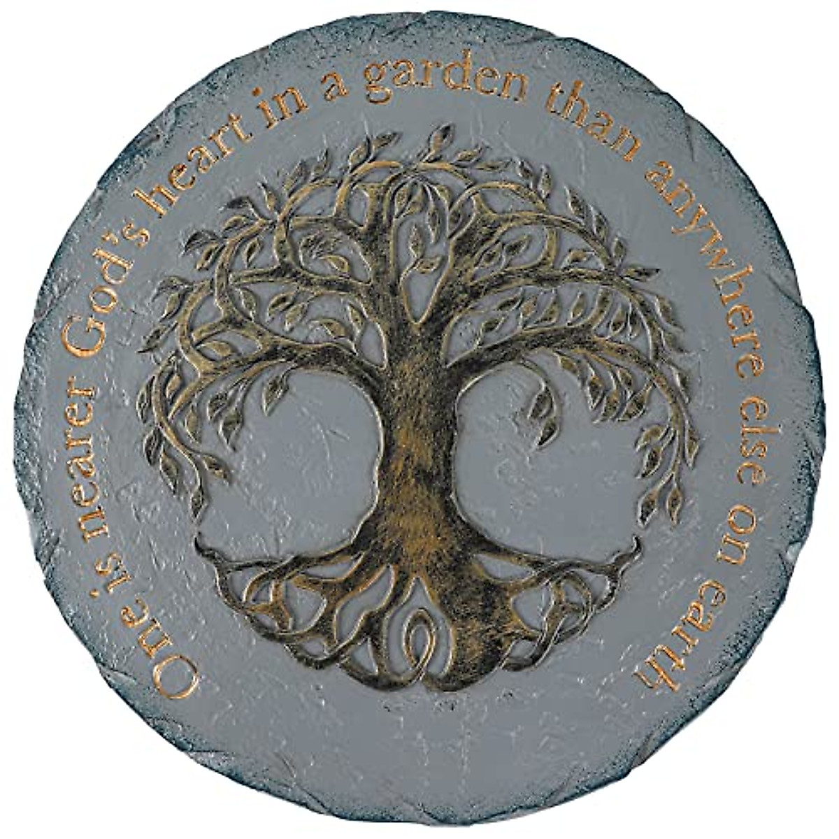 CYnice Stepping Stones - Garden Stepping Stones Outdoor with a Tree of Life and Verse,Outdoor Decorations for Garden Yard Patio Lawn Pathway,10 Inch