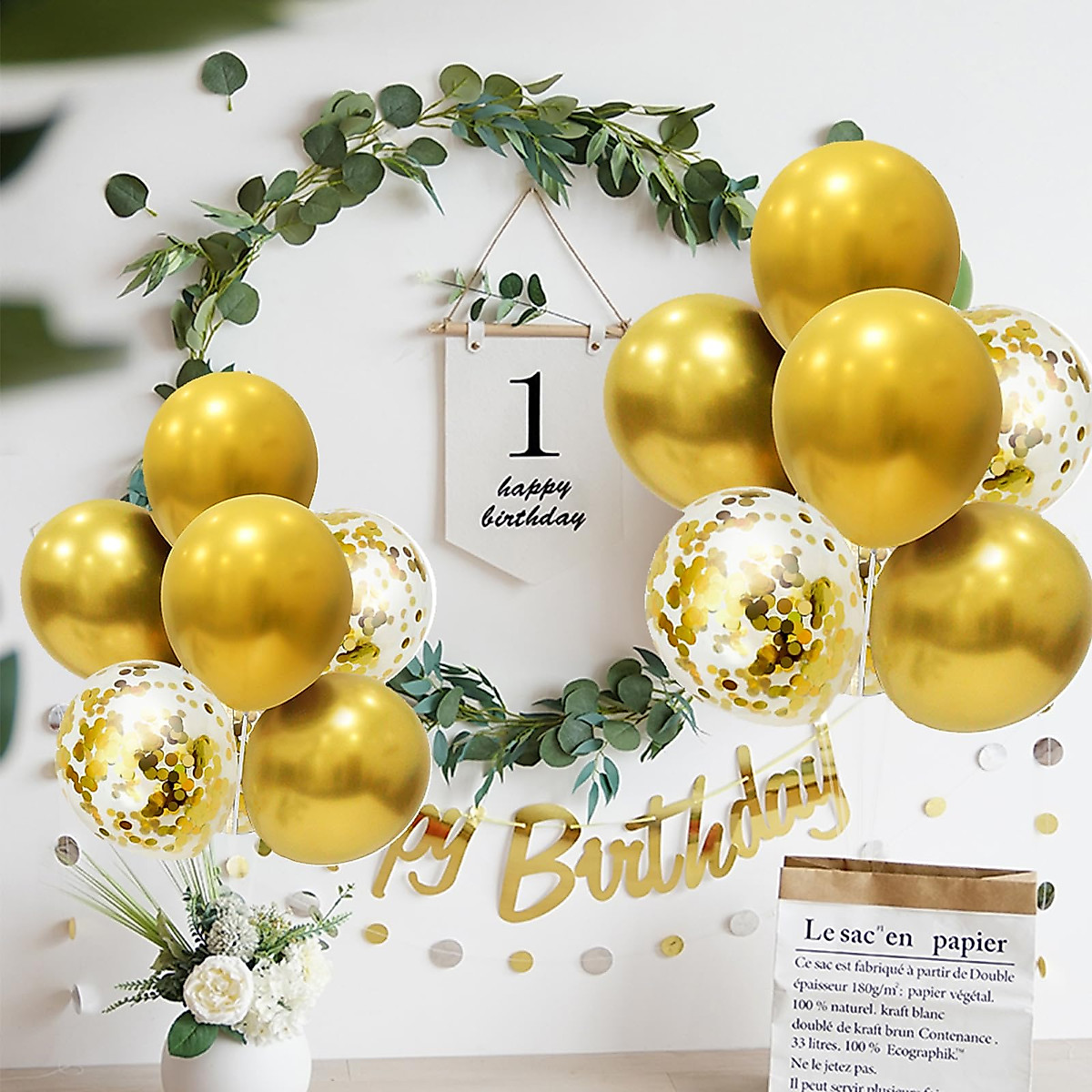 ZJDHPTY Gold Party Decorations Balloon Stand Centerpiece Table Decorations for Birthday Bridal Shower Graduation Wedding Anniversary Engagement Mother's Day Father's Day New Years 2025(Gold set4)