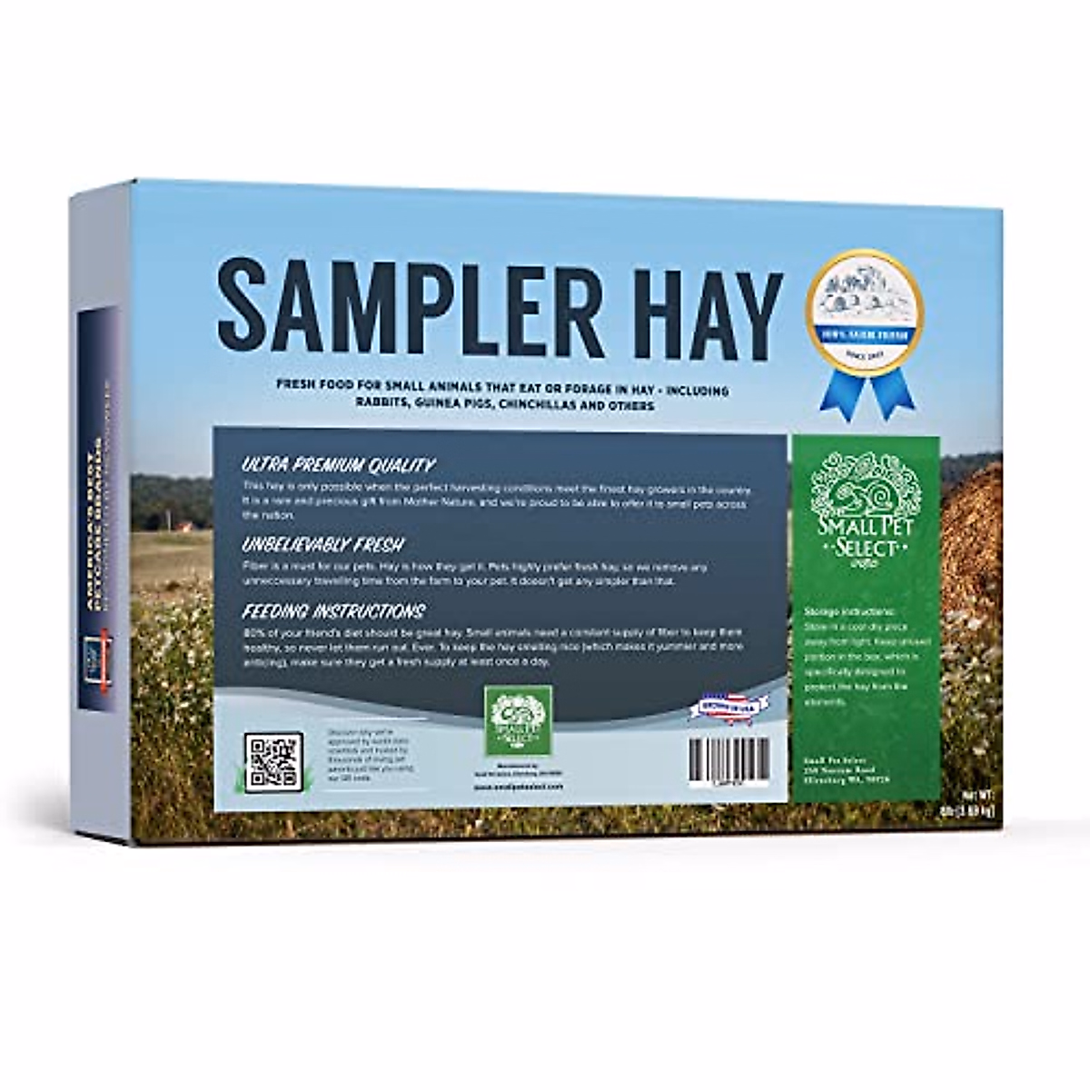 Small Pet Select-Sampler Box, 2ND Cutting, 3RD Cutting Timothy Hay, Oat Hay, & Orchard Hay