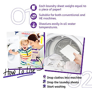 CLEARALIF Laundry Detergent Sheets, Lavender, 64 Load, CLEARALIF Laundry Detergent Strips Eco Friendly & Hypoallergenic