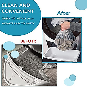 120 Pack Waste Drawer Liners Compatible with All Litter Box Robot Models, 9-11 Gallons Litter Box Liners with 8 Pack Carbon Filter