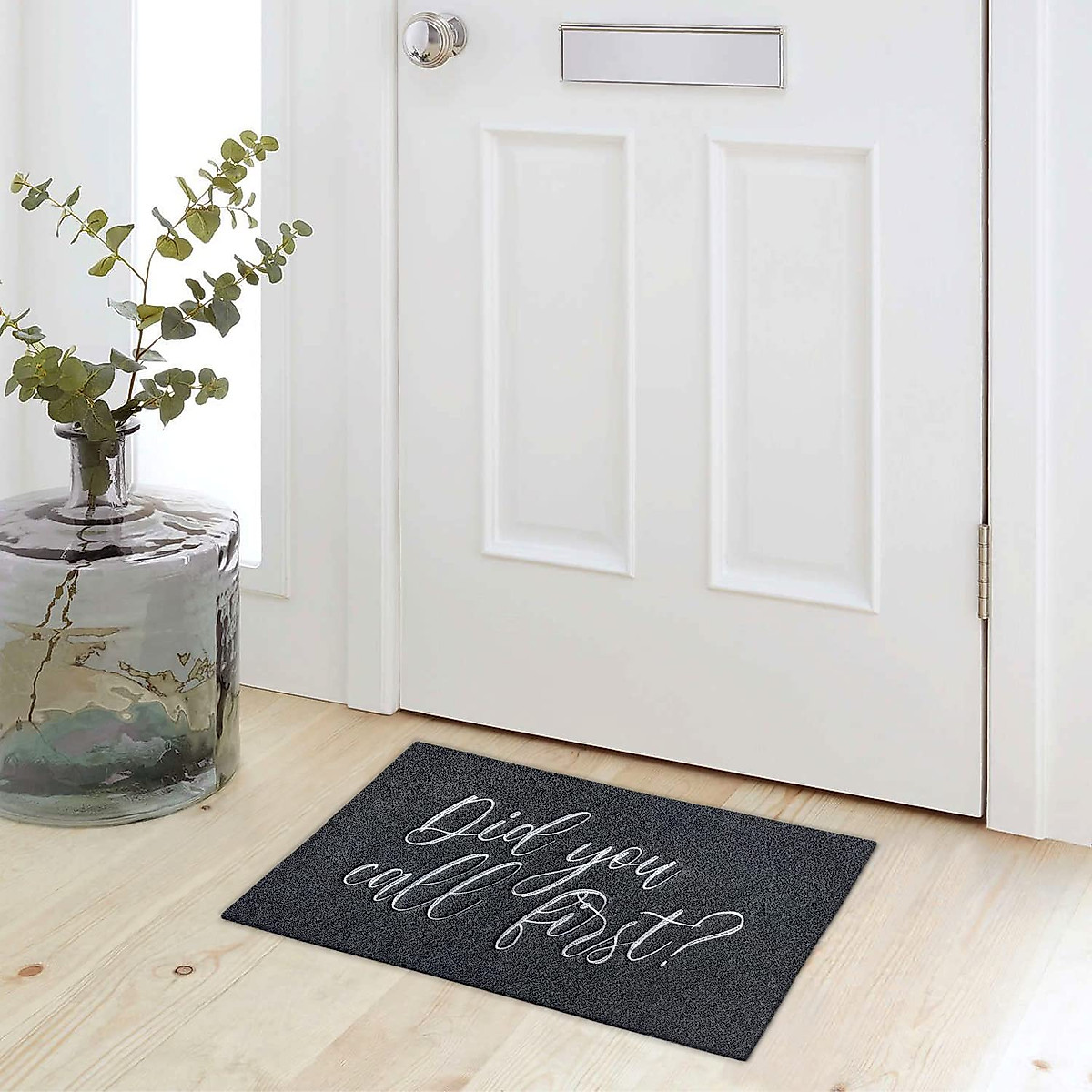 Did You Call First Doormat Entry Welcome Mat for Front Door Outside Entryway Funny Doormat Non Slip Rubber Backing Heavy Duty Low Profile Mats for Entry Patio