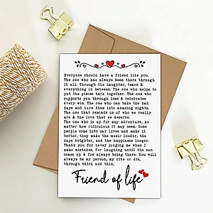 popmazing Best Friend Card - Thank You For Being In My Life - Friend For Life - Card For Special Friend - Recycled Card For Best Friend - Bestie Cards, 5 x 7 inches…