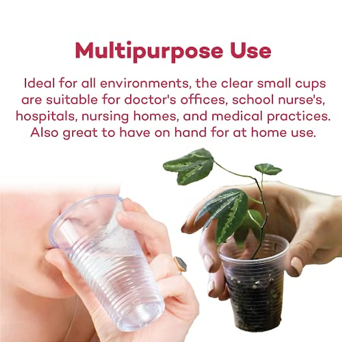 Dealmed 3 oz. Disposable Plastic Cups – 100% Recyclable Cups for Doctor's Offices, School Nurse's, Hospitals, at Home and More (Pack of 100)