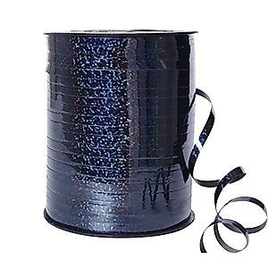 500 Yards Crimped Curling Ribbon, Shiny Gift Wrapping Balloon String Roll Ribbon for Baskets, Flowers, Party Decoration,Black
