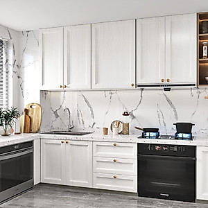 Skyblur White Wood Grain Vinyl Wallpaper, 24"x 118", Peel & Stick, Self Adhesive, Removable, Multi-Purpose, Kitchen, Bathroom, Living Room, Stain Resistant