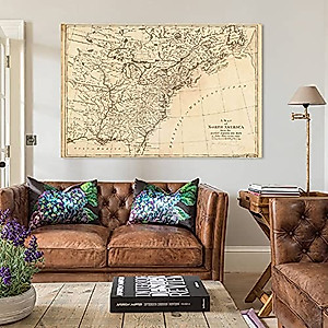 Wugod North America Map (1768) Poster Decoration Painting Canvas Wall Living Room Aesthetics Posters Art Clubs Cafes 16x24inch(40x60cm)