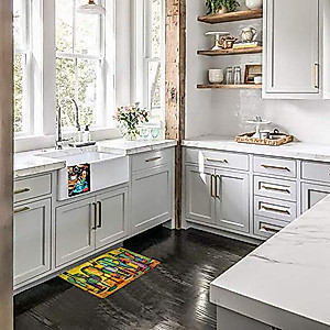 UpNUpCo Artistic Beautiful Anti Fatigue Kitchen Floor Mat - Unique Floor Mats - Pain Relief Padded Kitchen Mats - Floor Mats For In Front Of Sink - Memory Foam 30" X 17.5" X 10mm Picasso Wine