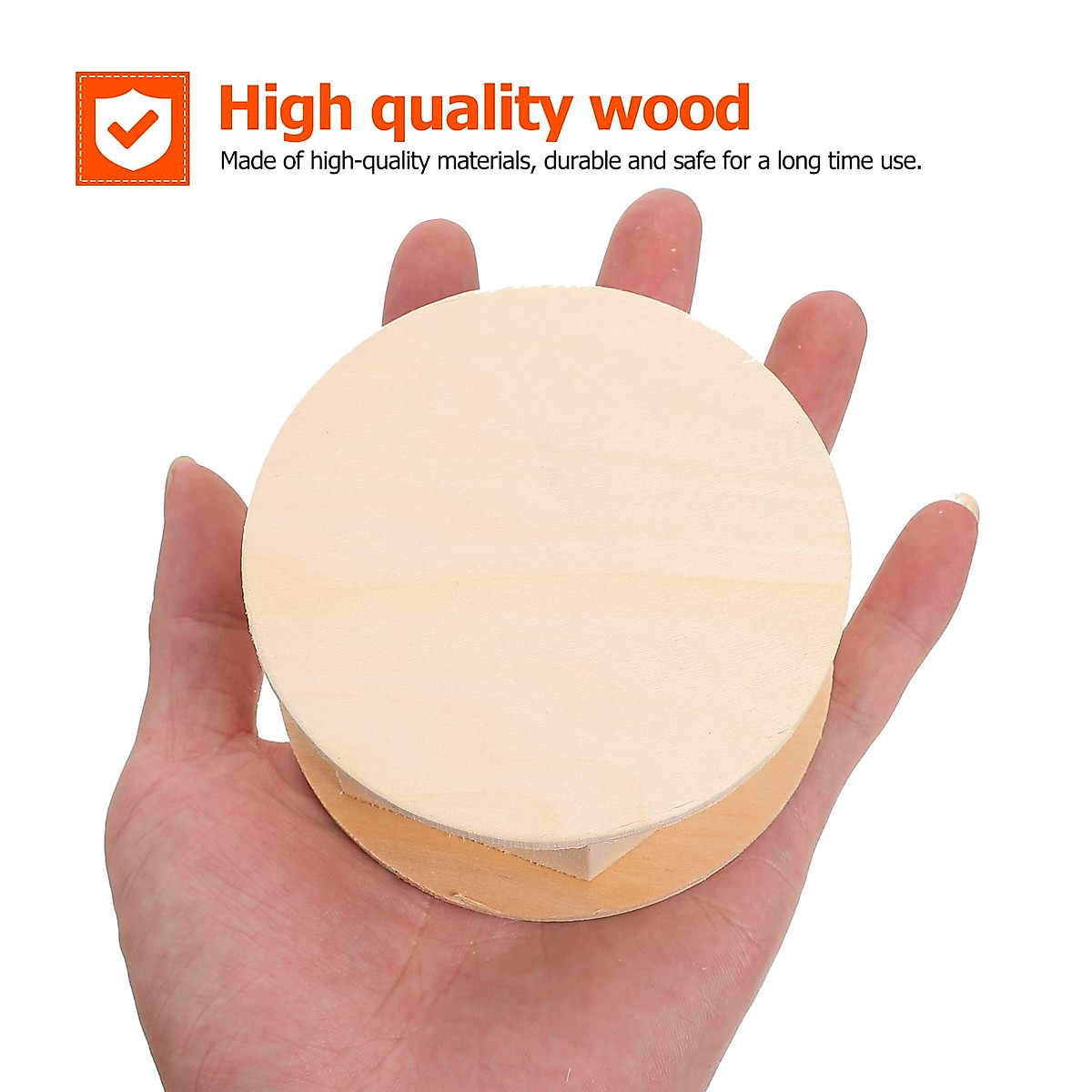 SEWACC 6 Pcs Diy Storage Box Small Containers Clay Storage Bins Simple Storage Holder Wood Storage Case Sundries Case Wood Organizing Container Wood Case Small Wooden Box Round