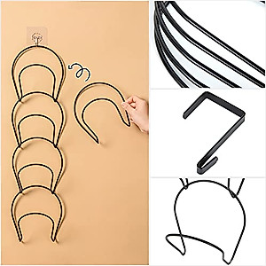 ABuff 15Pcs Rings Cap Rack, Hanging Wig Hat Racks, Hat Rack Hanger Holder Baseball Caps Rack Holder for Hat Clothes Scarf Bag Rack Organizer(Black)