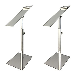 VIDAYA Silver Shoe Display Stand, Stainless Steel Shoe Display Risers Stand Countertop Adjustable Retail Supplies, Shoe Rack Set of 2