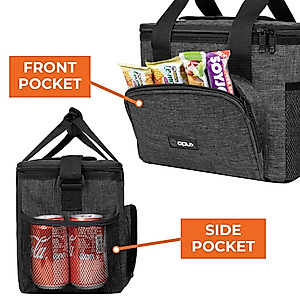 OPUX Insulated Collapsible Soft Cooler 9 Quart | Lunch Bag for Men, Small Travel Cooler for Camping, Family, BBQ, Picnic, Beach, Car, Soft-Sided Leakproof Lunch Box for Work | Fits 16 Cans (Charcoal)