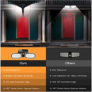 EMANER 20% O-ff (Bundle 3Pack) - Motion Sensor Solar Light, Low Light Stay On Optional, Outdoor Waterproof