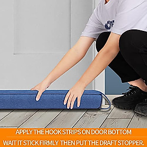 TORRAMI 36" Door Draft Stopper Under Bottom Insulation Noise Air Stopper 2.1LB,Sound Proof Draft Guard Seal for Doors and Windows - Blue Rectangle