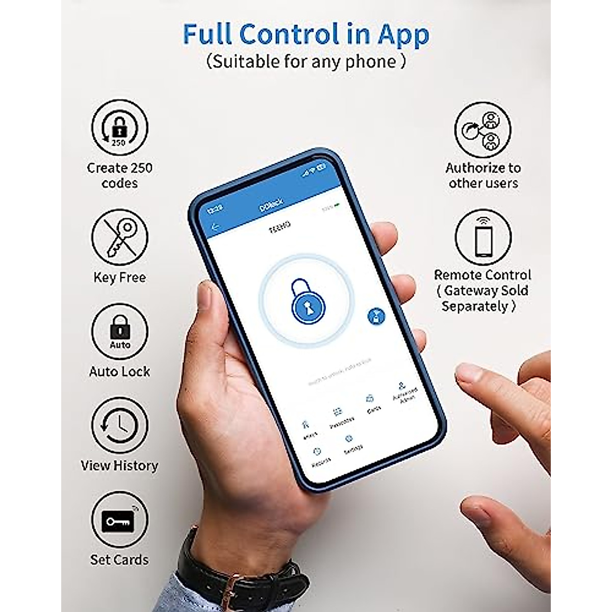 Smart Door Lock - TEEHO Keyless Entry Door Lock with Keypads - Electronic Door Locks - Easy Installation - IP54 Waterproof - Auto Lock