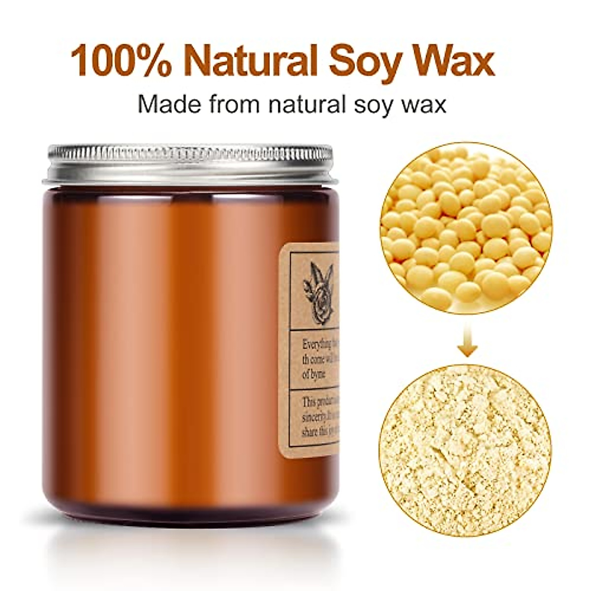 Veteble Lavender Scented Candles for Men, Women, Aromatherapy Candle for Stress Relief, Meditation, Relaxation, Bath, Yoga, Soy Wax Candles, 50 Hours Burn Time