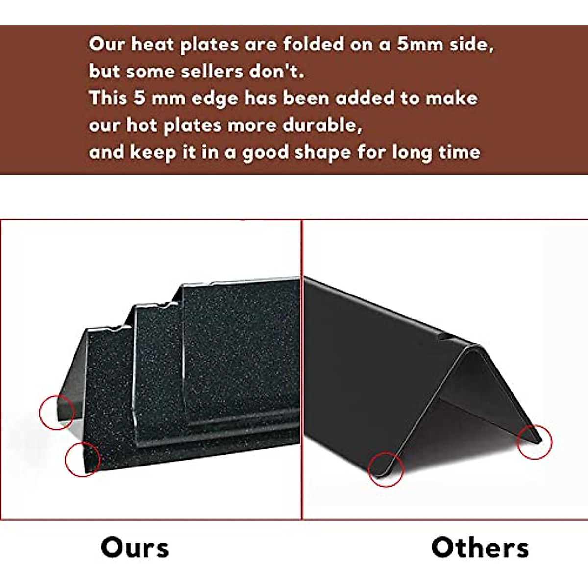 QuliMetal 15.3" Flavorizer Bars for Weber Spirit 300, Spirit II 300 Series, E310 E320 E330 S310 S320 S330 Grills with Front Controls, Porcelain Steel Heat Plates Fits for Weber 7636