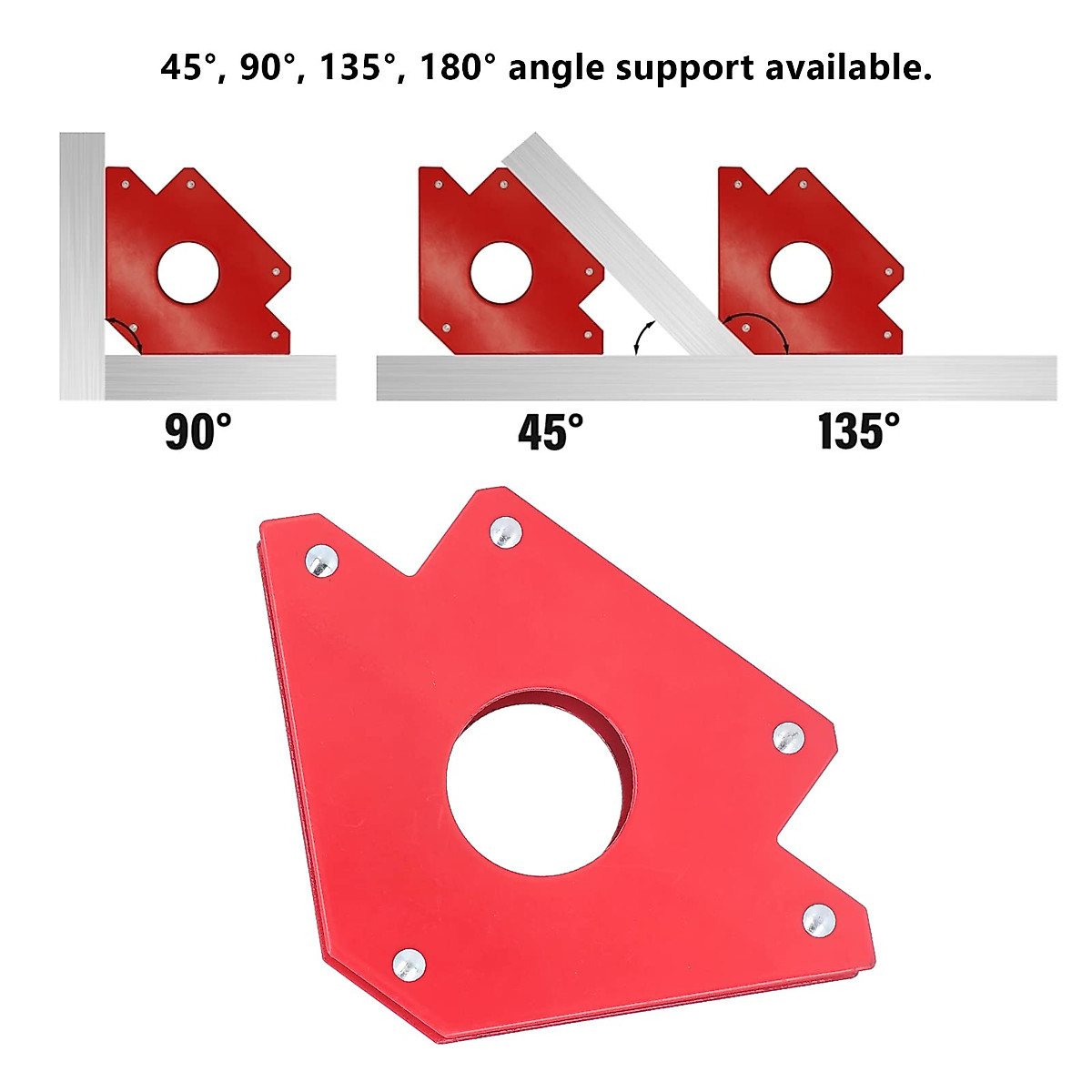 Welding Magnet Centre Hole 75lbs 5in Welder Angle Support Firm Fixing for Marking