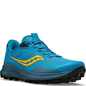 Saucony Men's Peregrine 12 Trail Running Shoe, Ocean/Black, 11