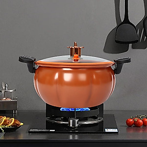 Micro Pressure Cooker 2.1 Gal Pumpkin Cooking Pot Micro Pressure Cooking Pot, Pumpkin Shaped Pressure Cooking Pot for Halloween Home Dormitories Flats