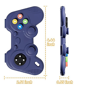 NCVI Christmas Baby Game Controller Toy 0-12 Months, Infant Video Gaming Controller Teether Toy with Joystick for Babies Chew and Teething Relief, Food-Grade Silicone for Newborn, BPA-Free