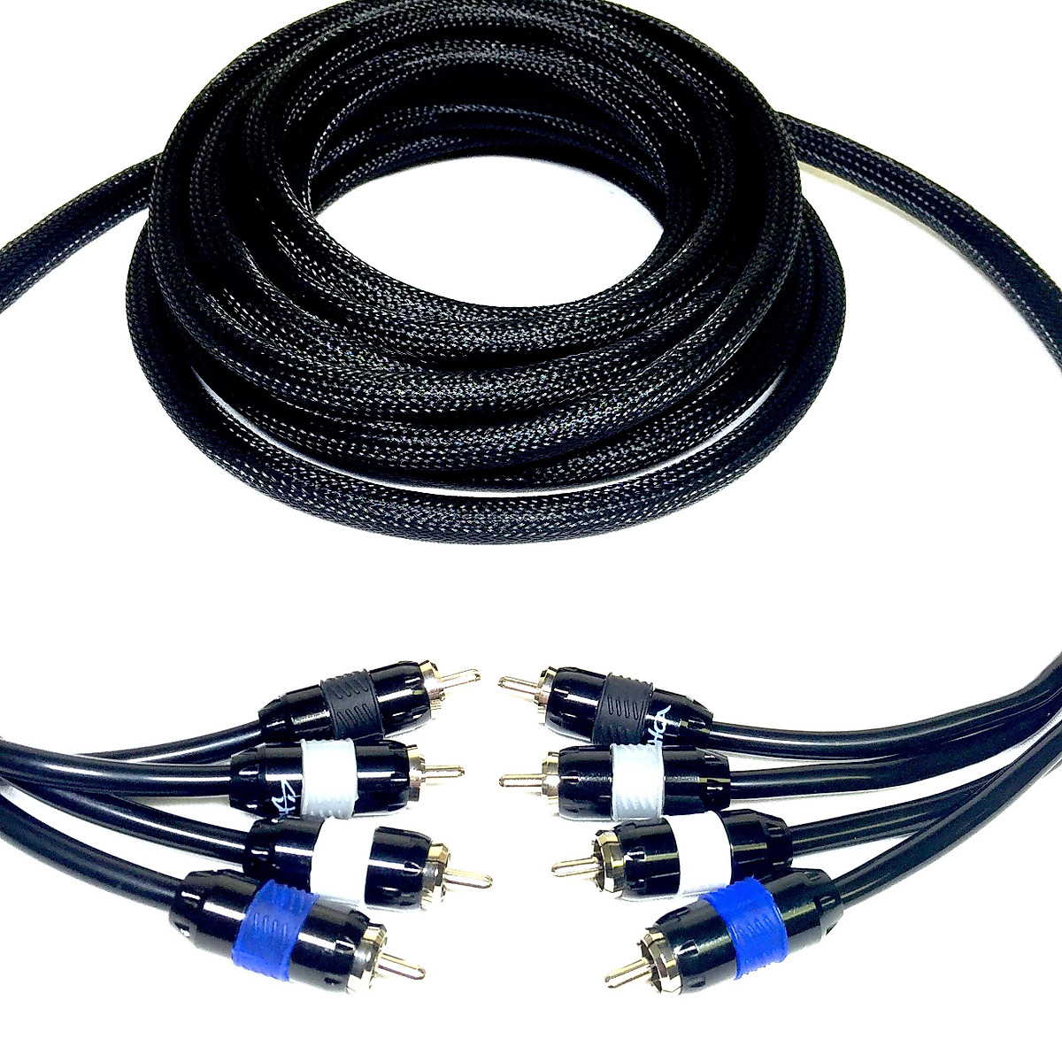Sky High Car Audio Premium 4-Channel RCA Cable - 20ft