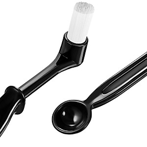 Zhehao Coffee Machine Brush Cleaner 4 Pieces Coffee Machine Brush with Spoon and 1 Piece 58 mm Stainless Steel Back Flush Insert Metal Blind Filter for Espresso Machine