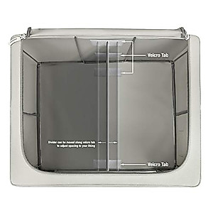 Storage Bins with Divided Interior - Stackable & Foldable Clothes Organizer Bags, Fabric Storage Container Organizers with Metal Oxford Frame Large Window & Carry Handles, Organization for Bedroom, Closet, Bedding, Linens, Clothes, Books & Toys - By Sorbu