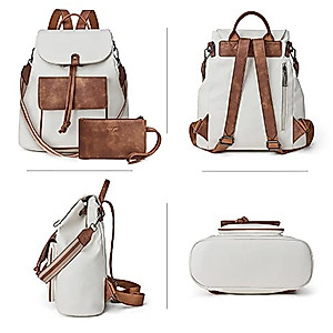 OPAGE Backpack Purse for Women Leather Backpack Purses Fashion Designer Travel Backpack Ladies Shoulder Bags With Wristlet