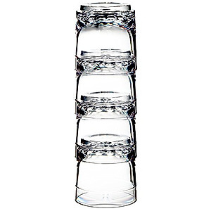 Drinique Unbreakable Elite Rocks Whiskey Glass (Set of 4) 10oz Old Fashion Whiskey Glasses - Stackable, Shatterproof, Dishwasher Safe - Clear