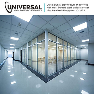 LUXRITE 2FT LED Tube Light, T8, 11W (17W Equivalent), 6500K Daylight, 1100 Lumens, Fluorescent Light Tube Replacement, Direct or Ballast Bypass, ETL Listed, Check Ballast List Compatibility (2 Pack)