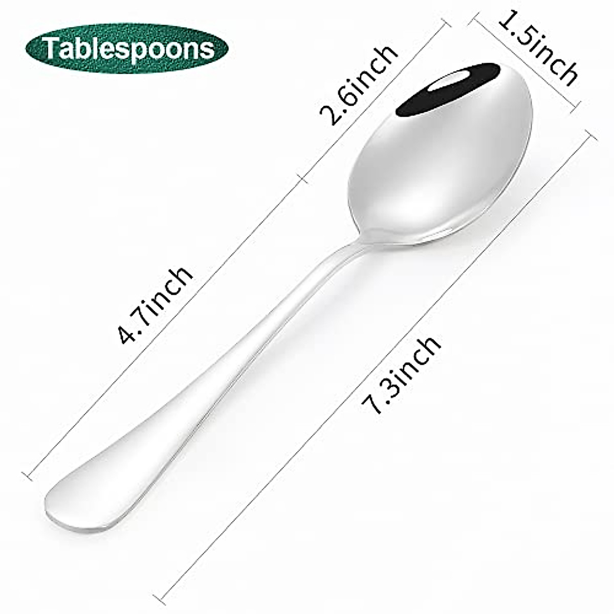 16-Piece Dinner Spoon set,7.3" Tablespoons,Silverware Spoons,Food Grade Stainless Steel Spoons Set for Eating Soup,Cereal - Mirror Polished Dishwasher Safe,Metal Spoons for Everyday Use