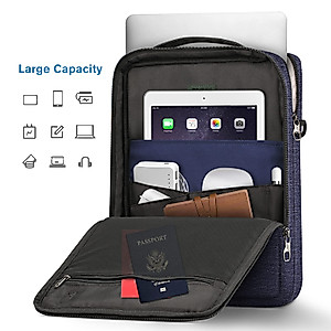 FINPAC Laptop Shoulder Bag for 14-inch MacBook Pro M3/M2/M1 Pro/Max A2779 A2442 2023-2021, 13’’ MacBook Air/Pro, Carrying Case for MacBook Air 15, Surface Laptop, HP, Dell, Acer Chromebook, Navy
