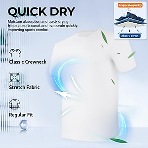 BAMBOO COOL Men's Undershirt Moisture-Wicking T-Shirts Stretch Crewneck Soft Tees for Men,3 Pack(2XL)