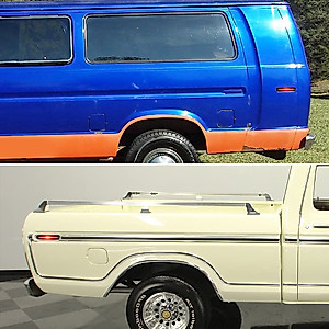 Tonsya Full Red Led Lamp Smoked lamps kit Compatible With 1973-1991 Ford E100 E150 E250 E350 F100 F150 F250 F350 F350 F500 Replace OEM Rear Bumper Side Marker Lights