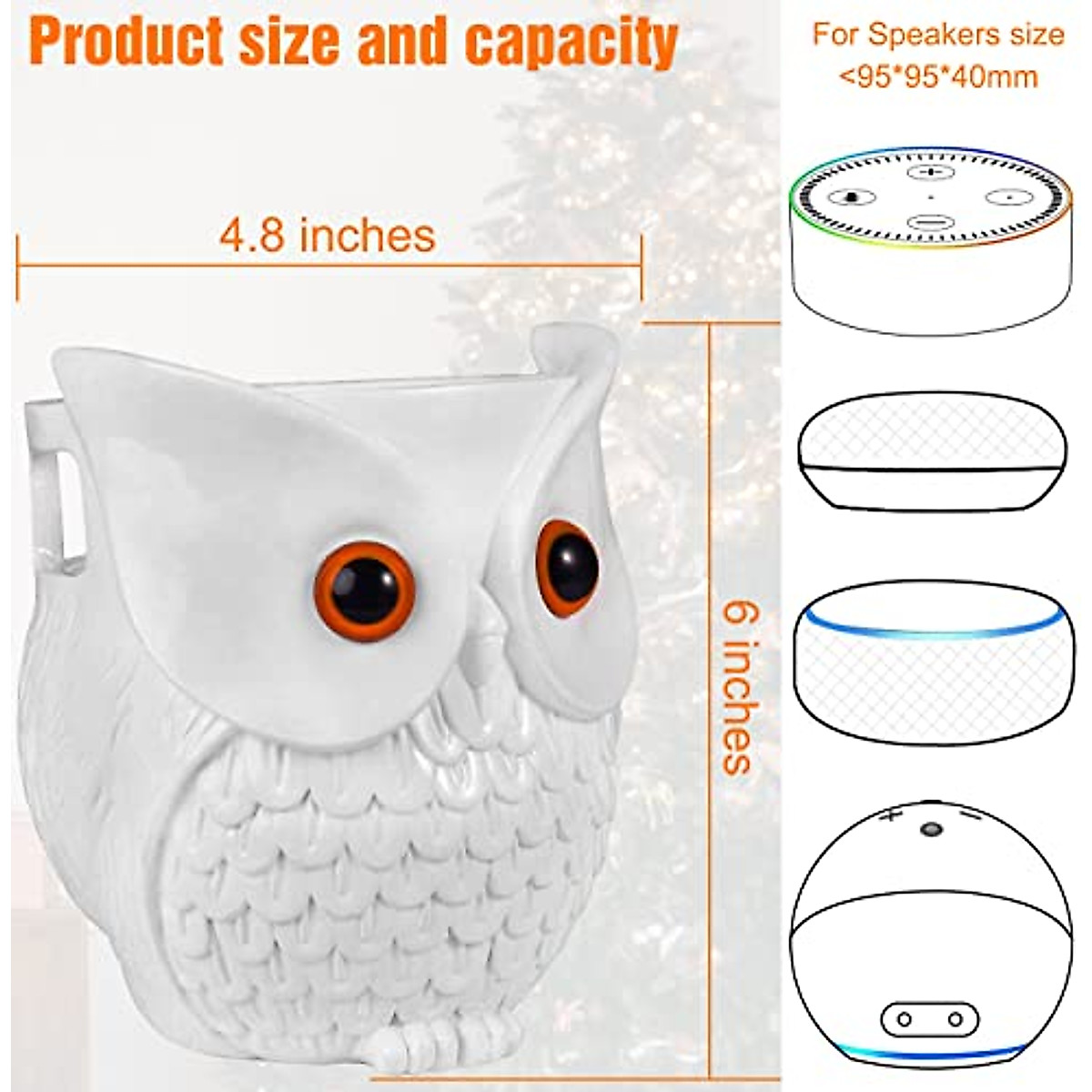 KeyEntre Owl Shape Smart Home Guard Owl Statue Crafted Guard Station for Google Home Mini Google Nest Mini (2nd Gen) Dot 2rd/ 3rd/4rd Generation Station Clean Space Saving Guard Holder Guard Station