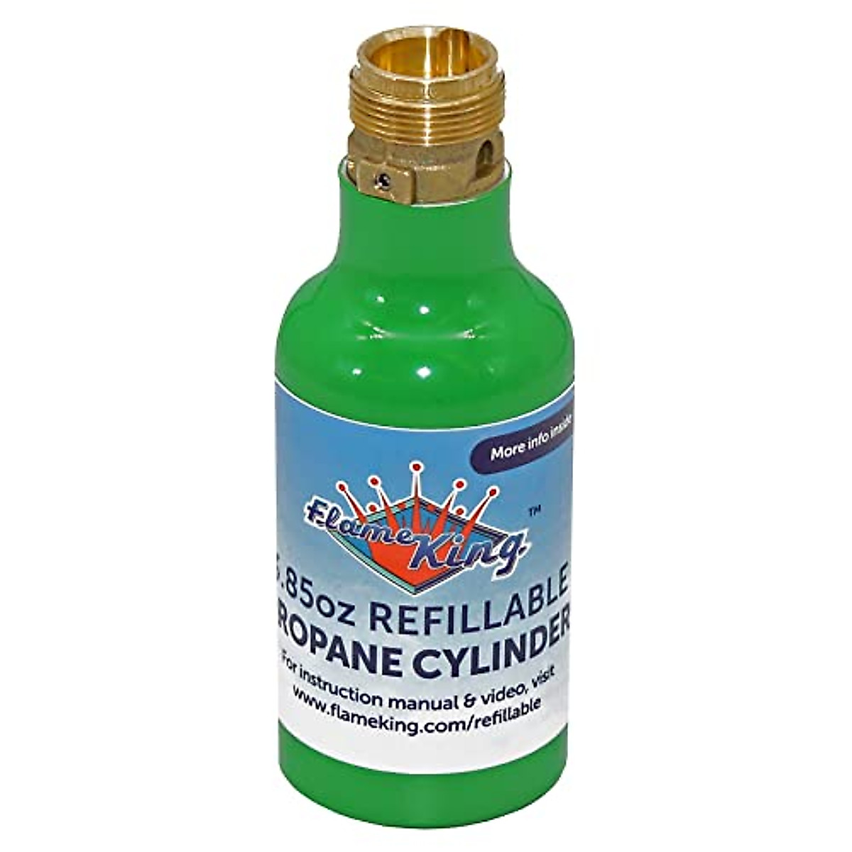 Flame King 1/4-lb Empty Refillable Propane Cylinder Tank - Reusable & Transportable - Safe and Legal Refill Option - UL1769 Listed Valve