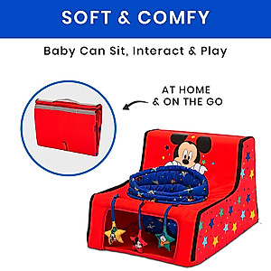 Disney Mickey Mouse Sit N Play Portable Activity Seat for Babies by Delta Children – Floor Seat for Infants, 17.5x21x14 Inch (Pack of 1)