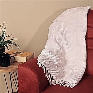 Püskül - Turkish Beach Towels Oversized Waffle - Softest 100% Turkish Cotton - 33x67 inch - White - Pack of 3 (3)