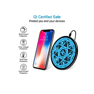 Wireless Charger Magic Qi 15W Wireless Charging Pad,Compatible with iPhone 12 11/11 Pro/11 Pro Max/Xs Max/XR/XS/X/8/8 Plus,Fast Charging S10/S10+/S9/S8/Note 10/10+/9/8 (No AC Adapter)